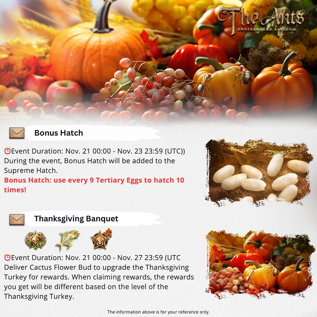 🎯Bonus Hatch & Thanksgiving Banquet——Two Events Coming - News and ...