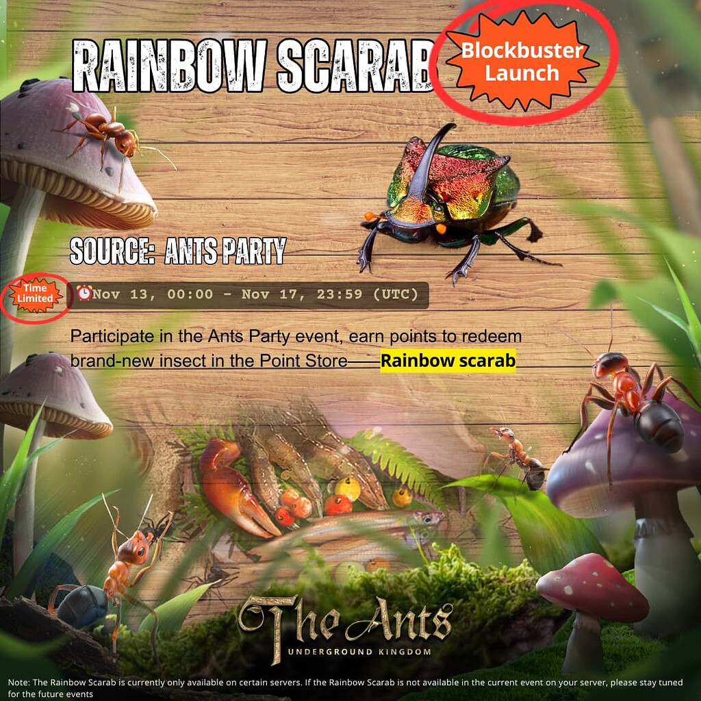 🎉Rainbow scarab is coming! - News and Events - The Ants: Underground ...