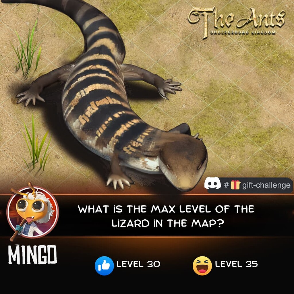 What is the max level of the Lizard in the map? (December 30, 2024) - Events - The Ants ...