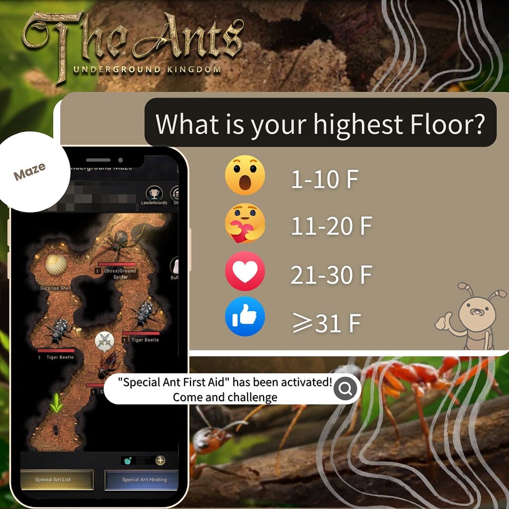What is your highest underground maze floor reached in history? - Events - The Ants: Underground ...