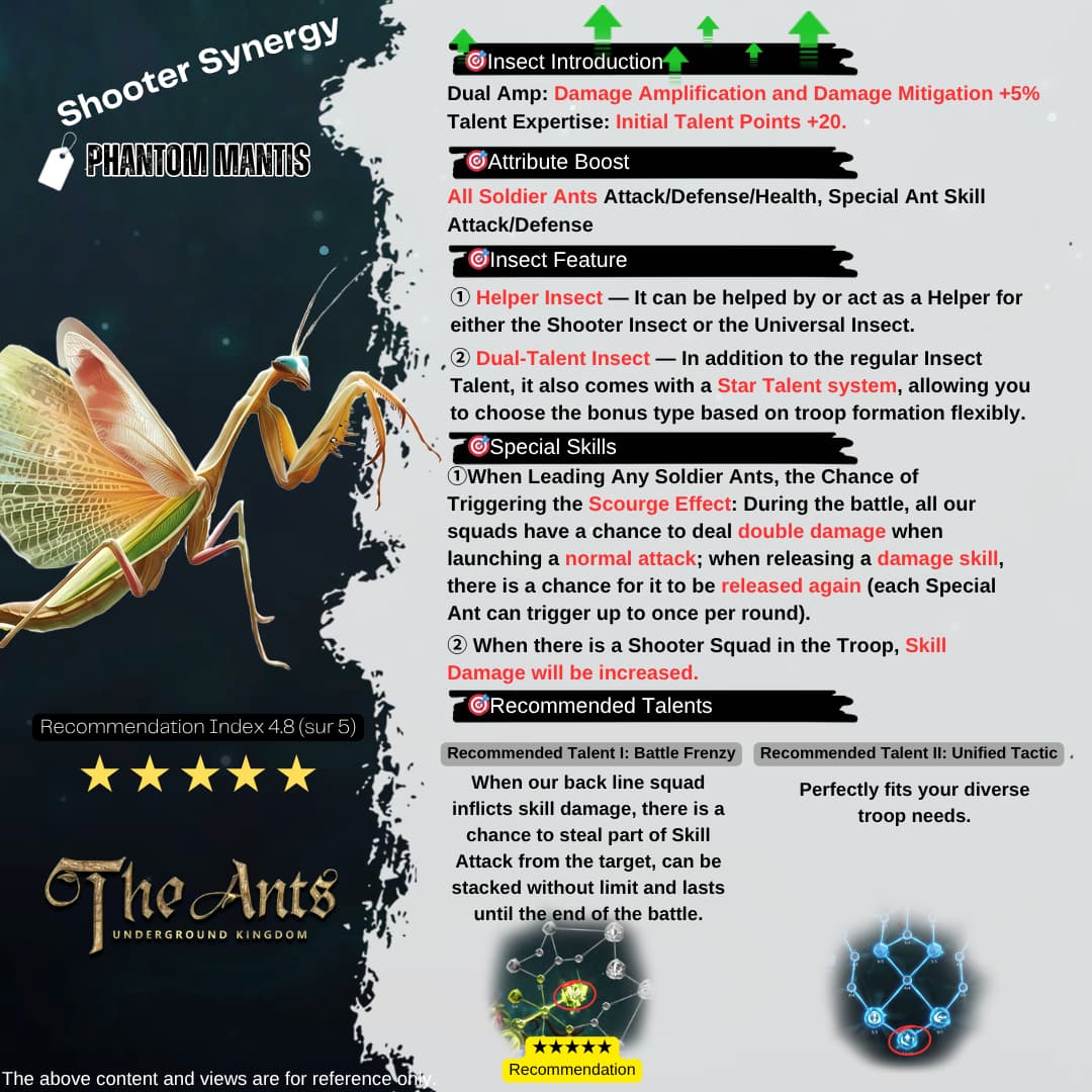 The New Shooter Insect-Phantom Mantis has joined The Ants (November 10 ...